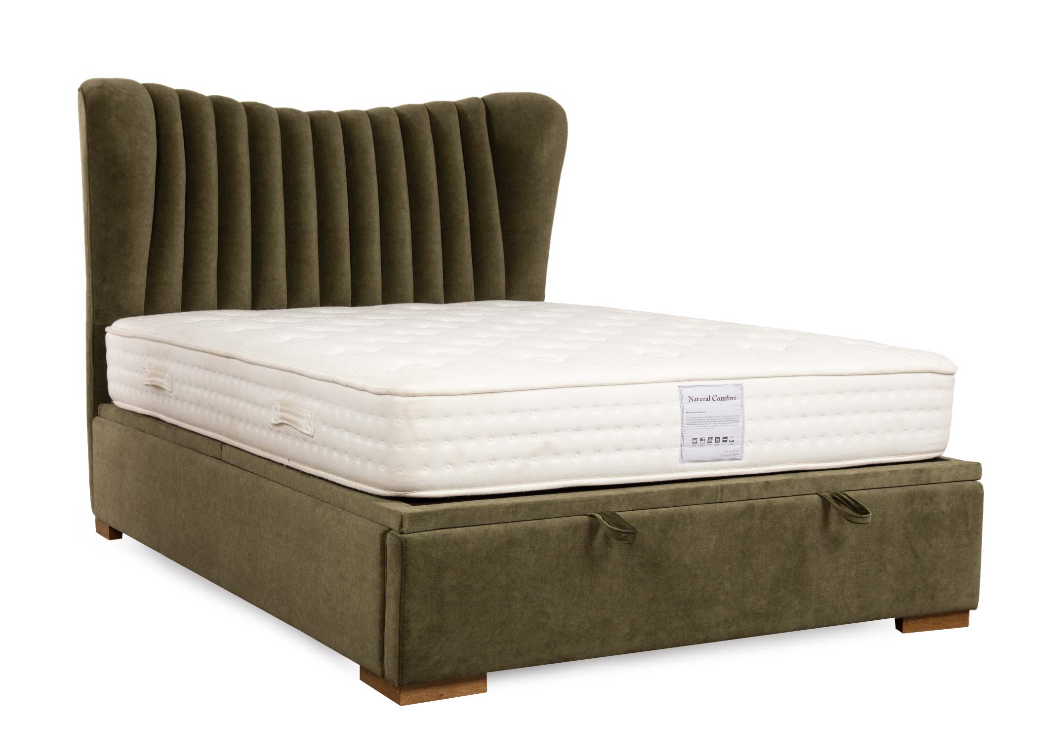 Products King Size 5ft Green Velvet Ottoman Bed Robin